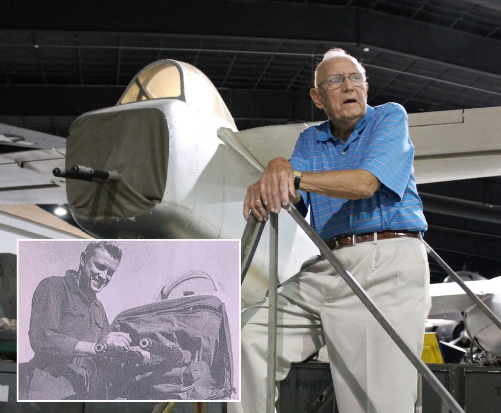 WWII Veteran Tail Gunner Visits Tribute to the B-25 Which He Crewed