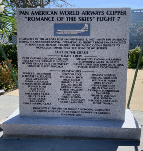 Memorial Unveiled to Pan Am Stratocruiser Flight 7 Passengers and Crew