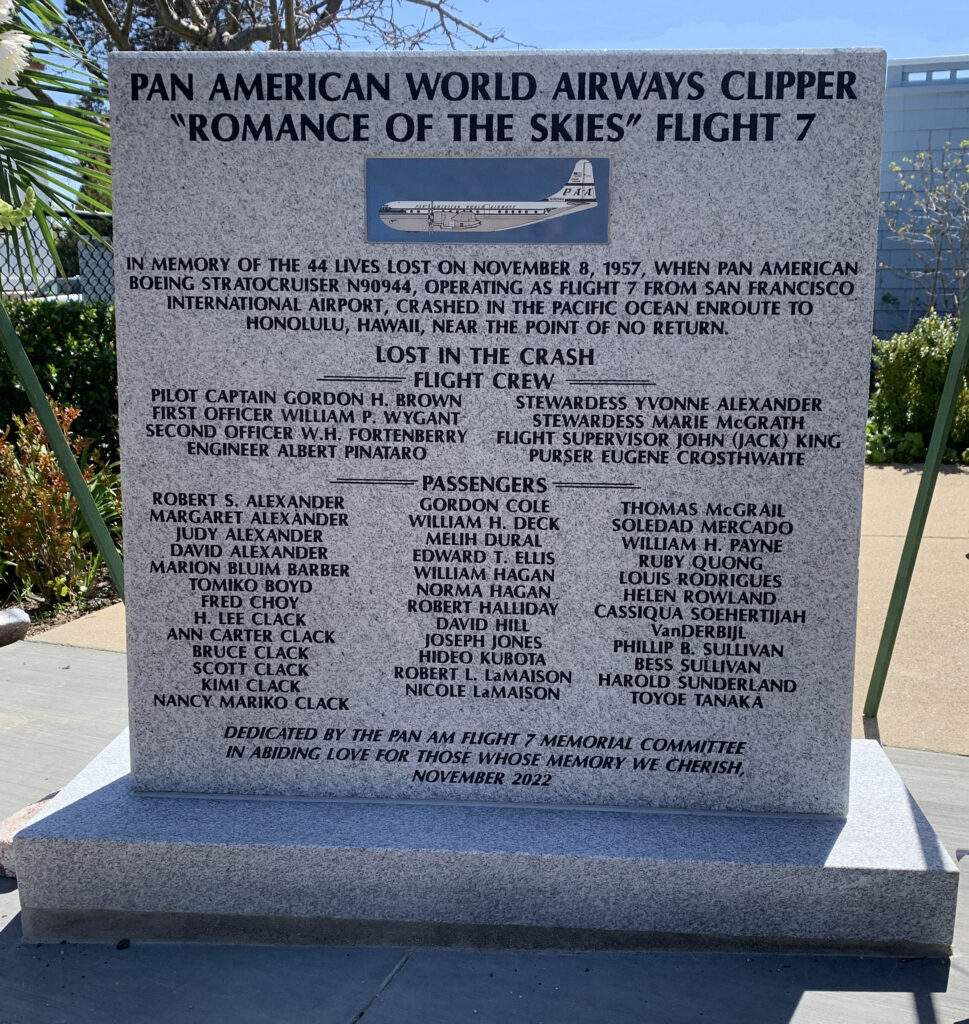 Memorial Unveiled to Pan Am Stratocruiser Flight 7 Passengers and Crew