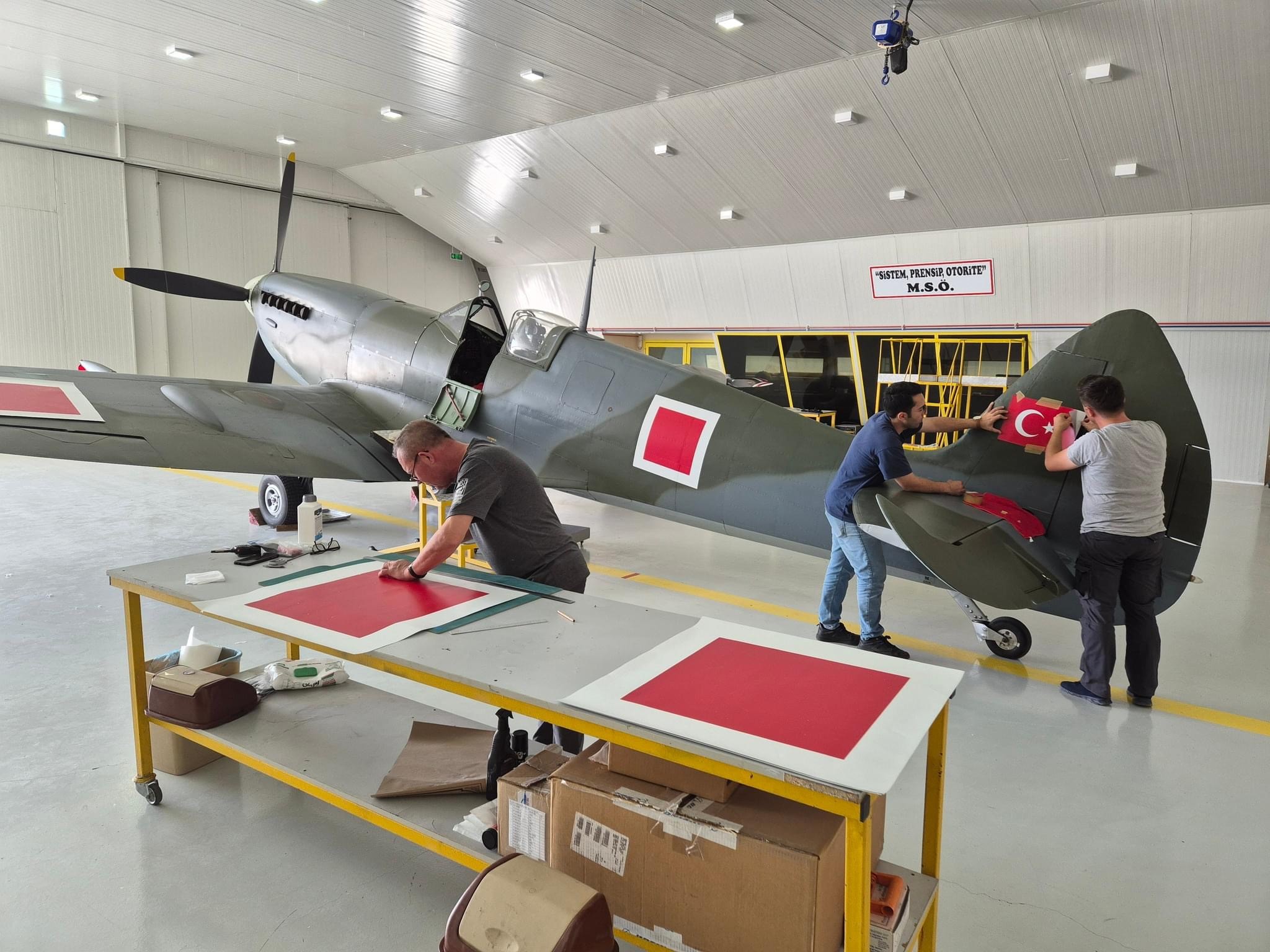 Spitfire Mk.IX TE517 Receives Turkish Air Force Markings